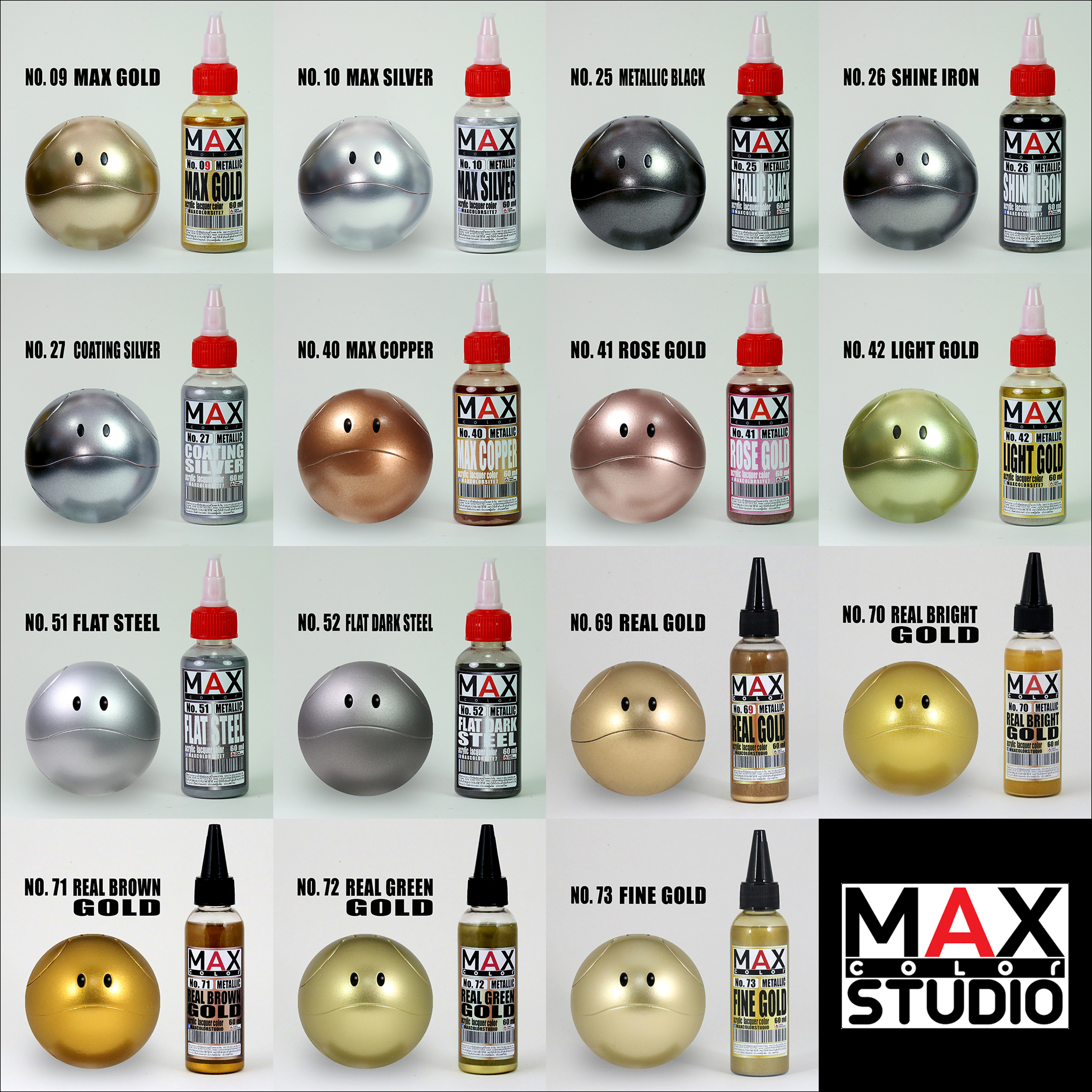 MAX COLOR METALLIC SERIES สีพ่นโมเดล กันดั้ม รถถัง อาร์ททอย พลาสติก ...