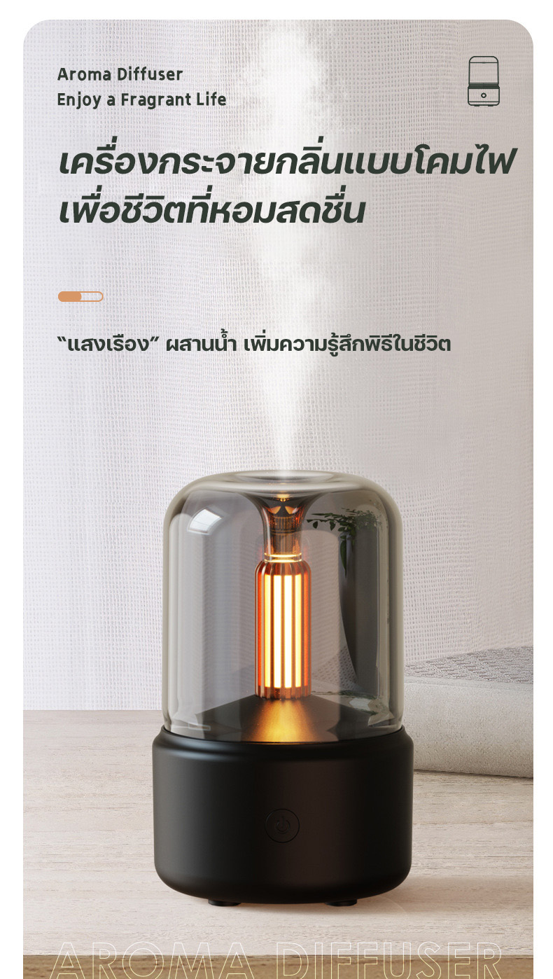 KADONIA เครื่องทำความชื้นอโรม่าแบบพกพา Portable Aroma Diffuser Air Humidifier LED Light 120ML ...