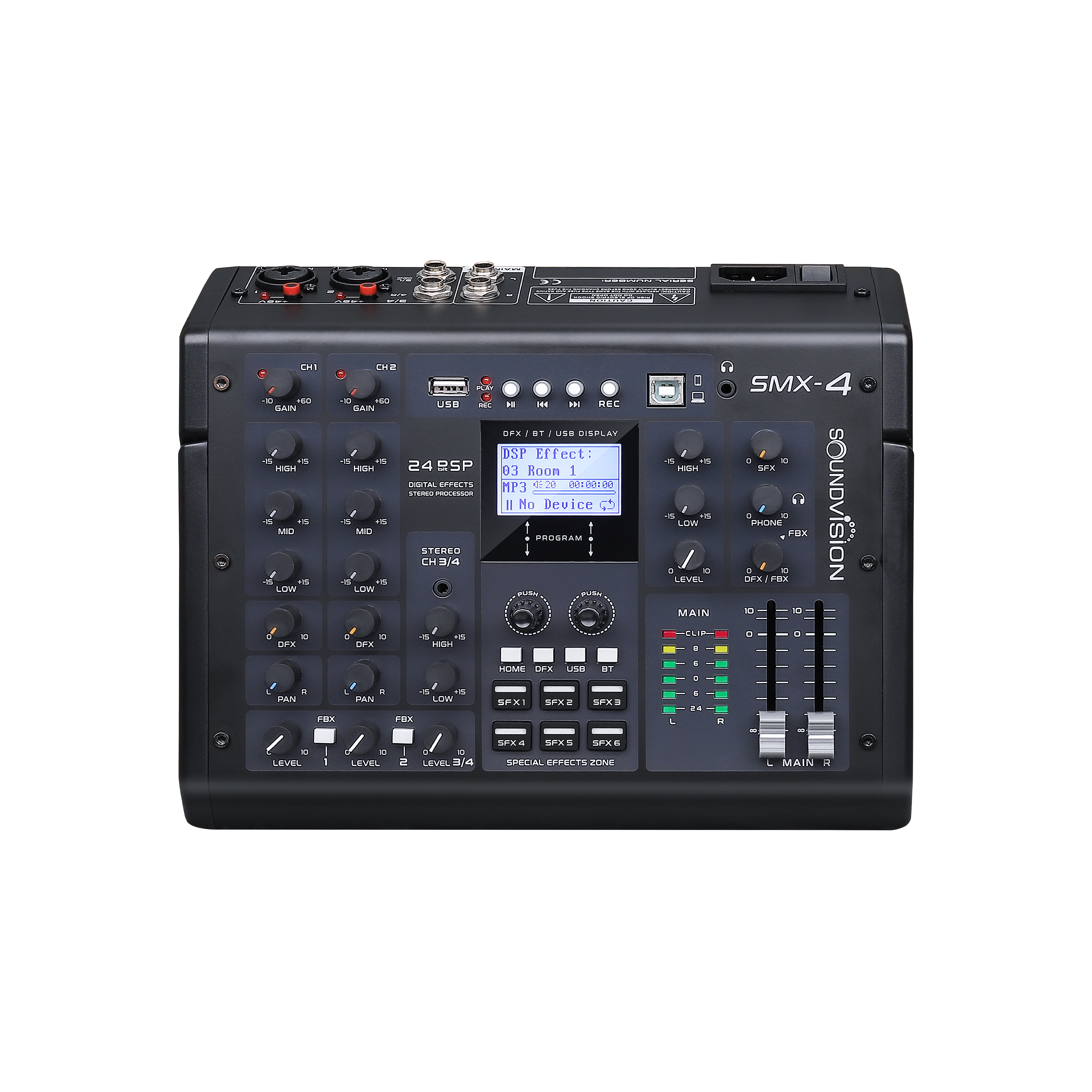 Mixer Soundvision SMX-4 มี USB Audio Interface มิกเซอร์ 4 ช่อง มิกเซอร์ ...