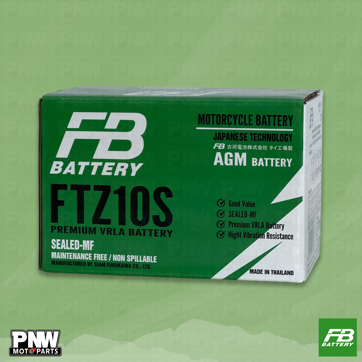แบตรถมอเตอร์ไซค์ FB FTZ10S CBR500, CB500, FORZA, NINJA (12V 10AH ...