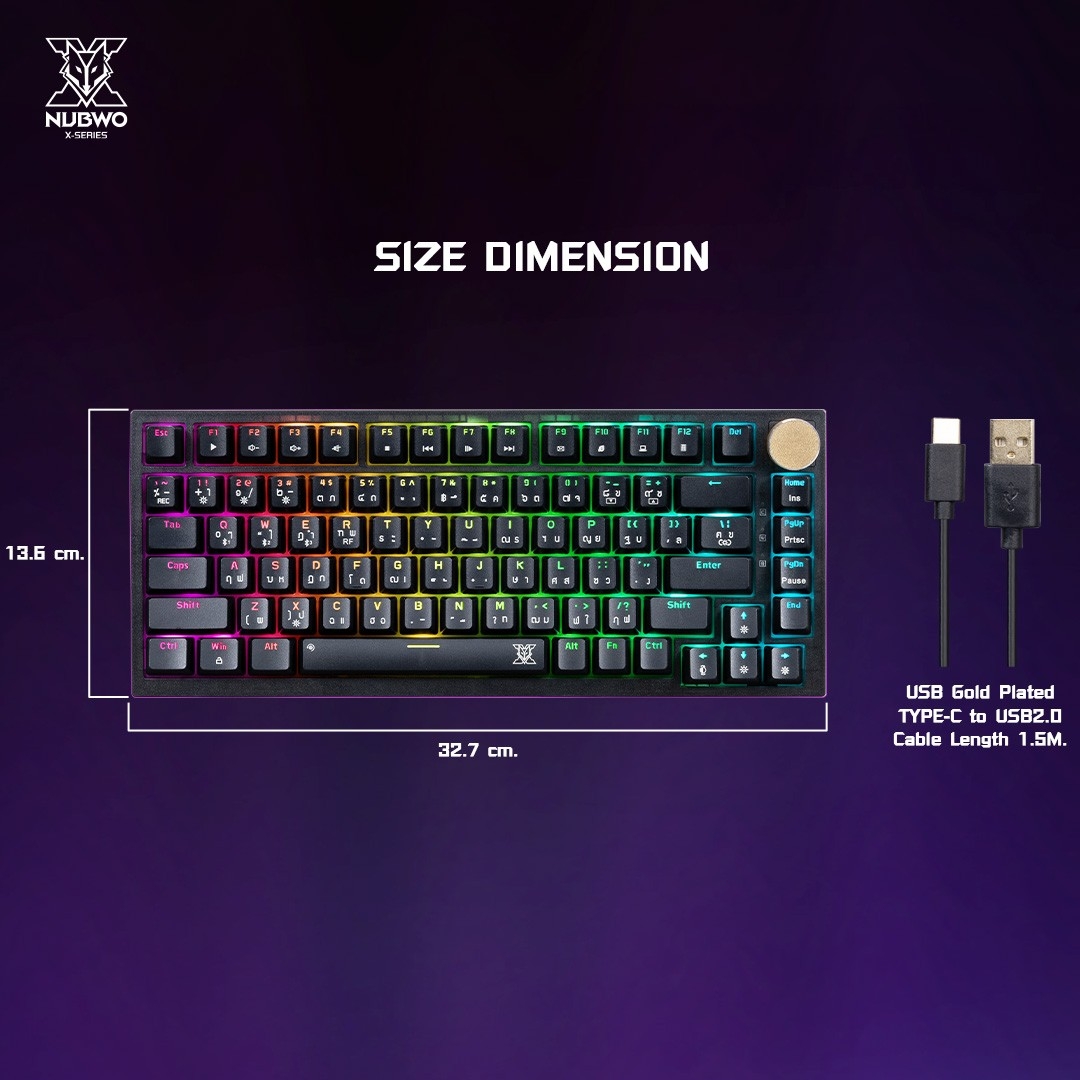 Nubwo Mechanical Wireless Gaming Keyboard คีย์บอร์ดเกมมิ่งพร้อมด้วยไฟ ...