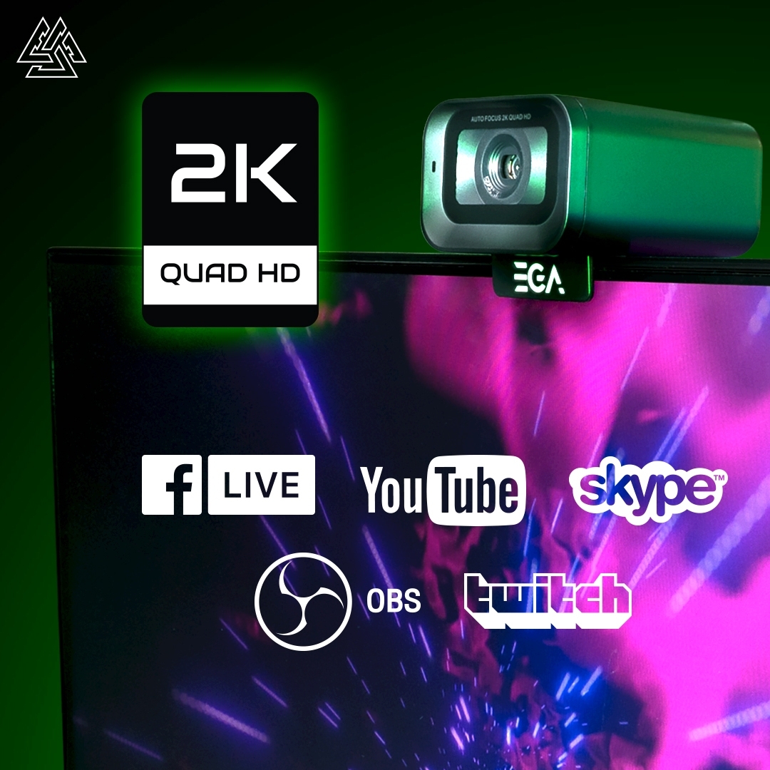 EGA TYPE GW1 Pro Webcam กล้องเว็บแคม 2K Quad HD โฟกัสอัตโนมัติ พร้อม ...