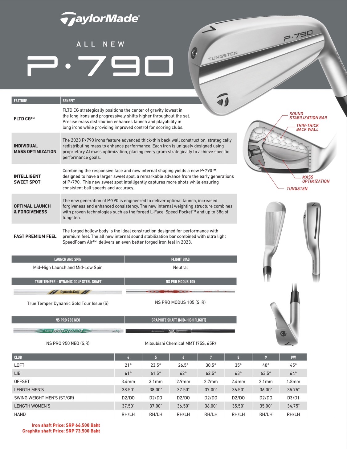 TAYLORMADE P790 (’23) IRONS | Shopee Thailand