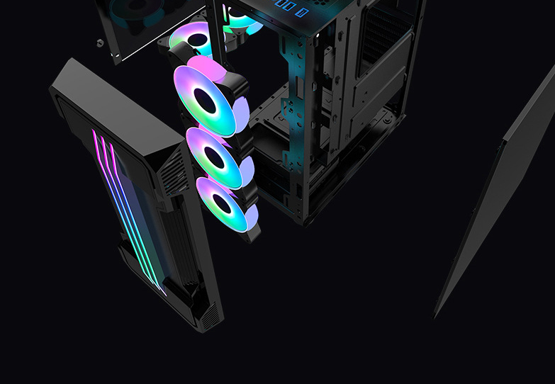 WJCOOLMAN Ⅲ เคสคอมพิวเตอร์ Tempered Glass ATX Gaming Case 447*378*190mm ...