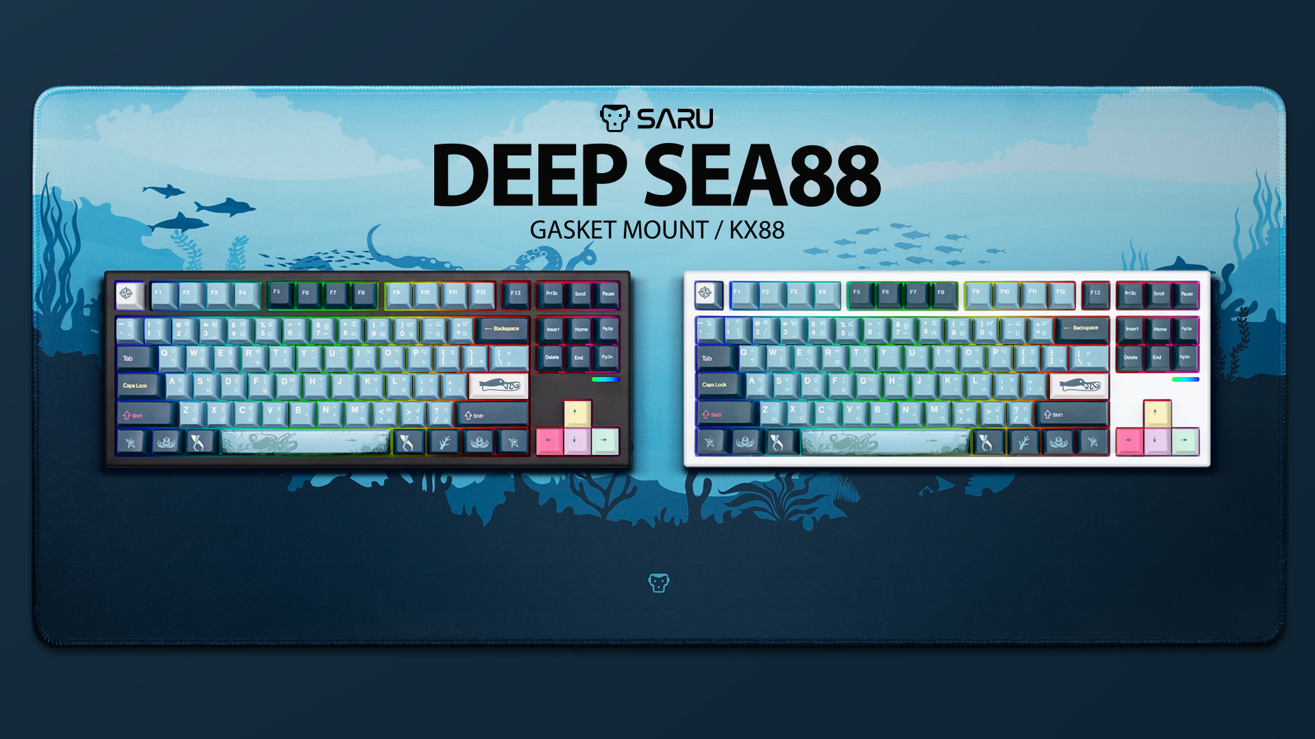 [สินค้าประกันศูนย์ 1 ปี] SARU คีย์บอร์ดเกมมิ่งบลูทูธ-ไร้สาย KX-88 Deep ...
