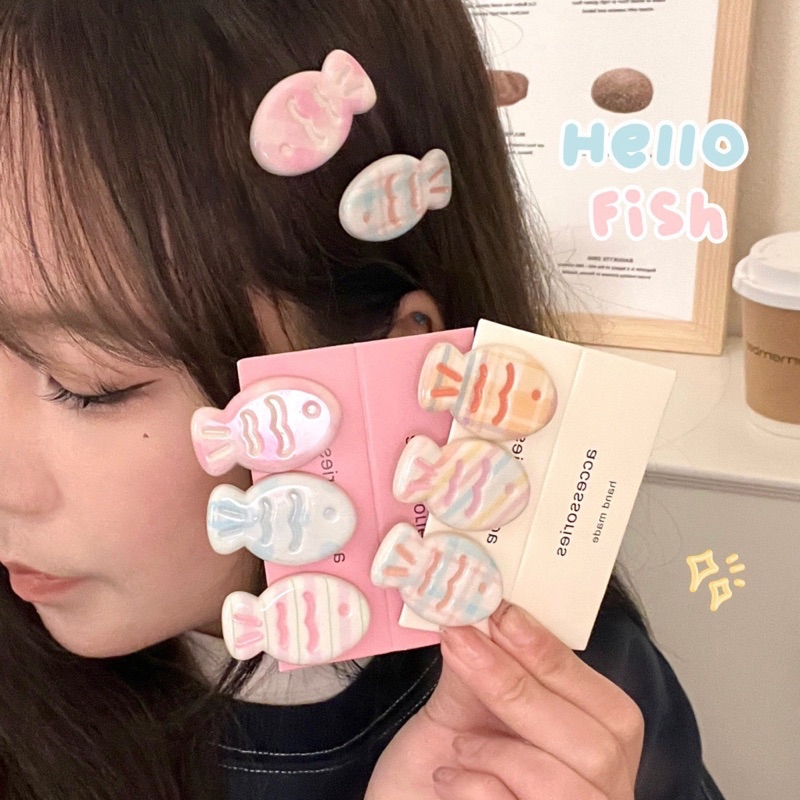 Cute 334 กิ๊บติดผม กิ๊บหนีบผมปลาน้อย 3 ชิ้น/แพ็ค | Shopee Thailand