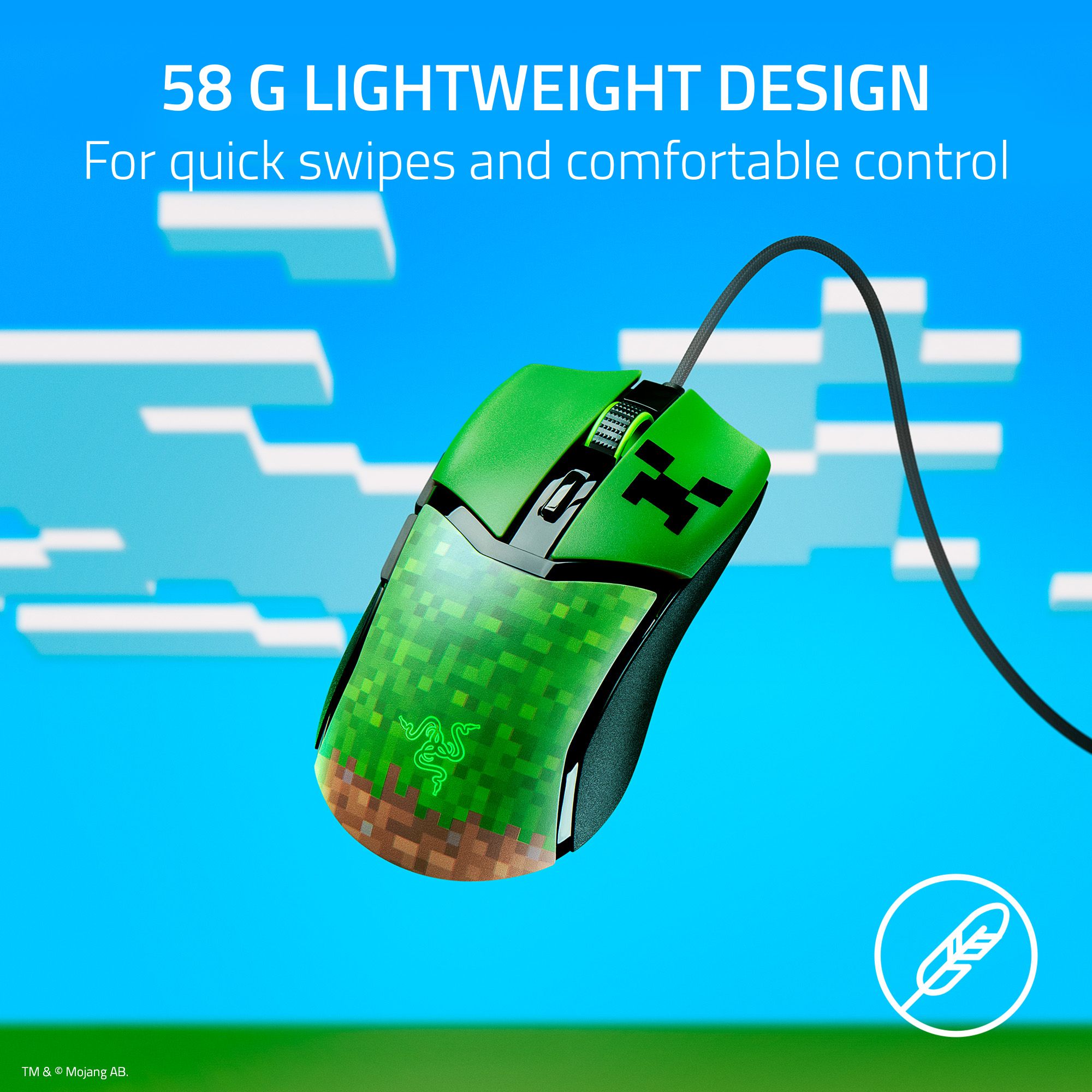 Razer Cobra - Minecraft Edition น้ำหนักเบาพิเศษ 58 กรัม สวิตช์ Razer ...