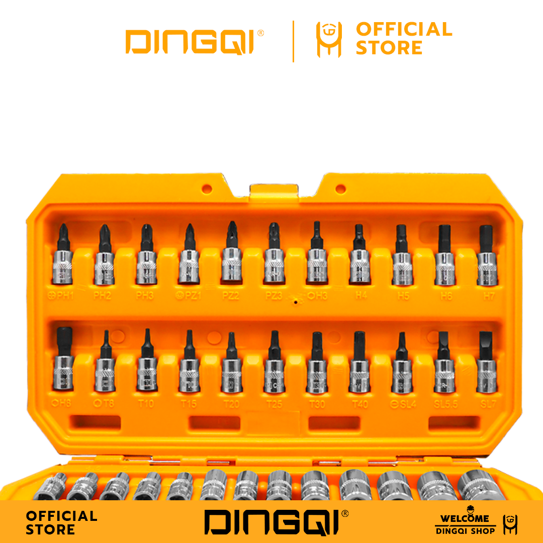 DINGQI ชุดบล้อค 46 ชิ้น 1/4" (2 หุน) รุ่น 14050 | Shopee Thailand