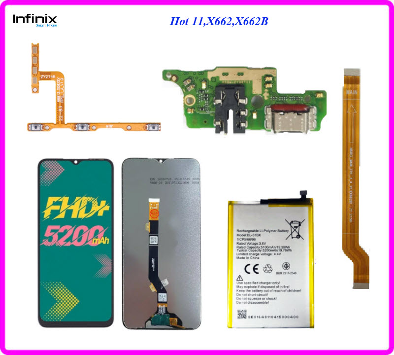 อะไหล่,สายแพร infinix Hot 11,X662,X662B,แบตเตอรี่มหน้าจอ LCD. | Shopee ...