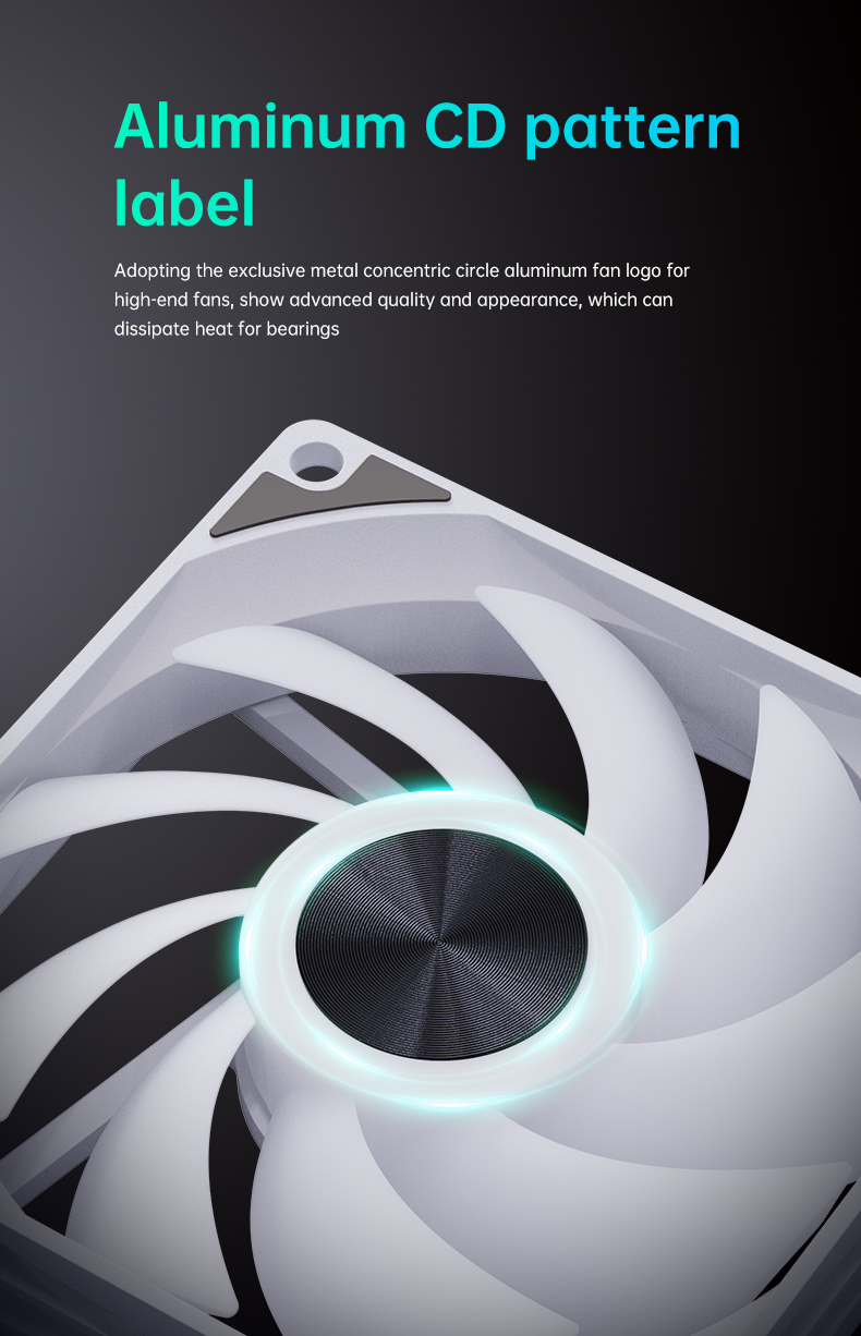 Cooling Fan (พัดลมเคส) SNOWMAN BM-AK120 RGB/ARGB B&W 4Pin PWM/5V 3pin ...