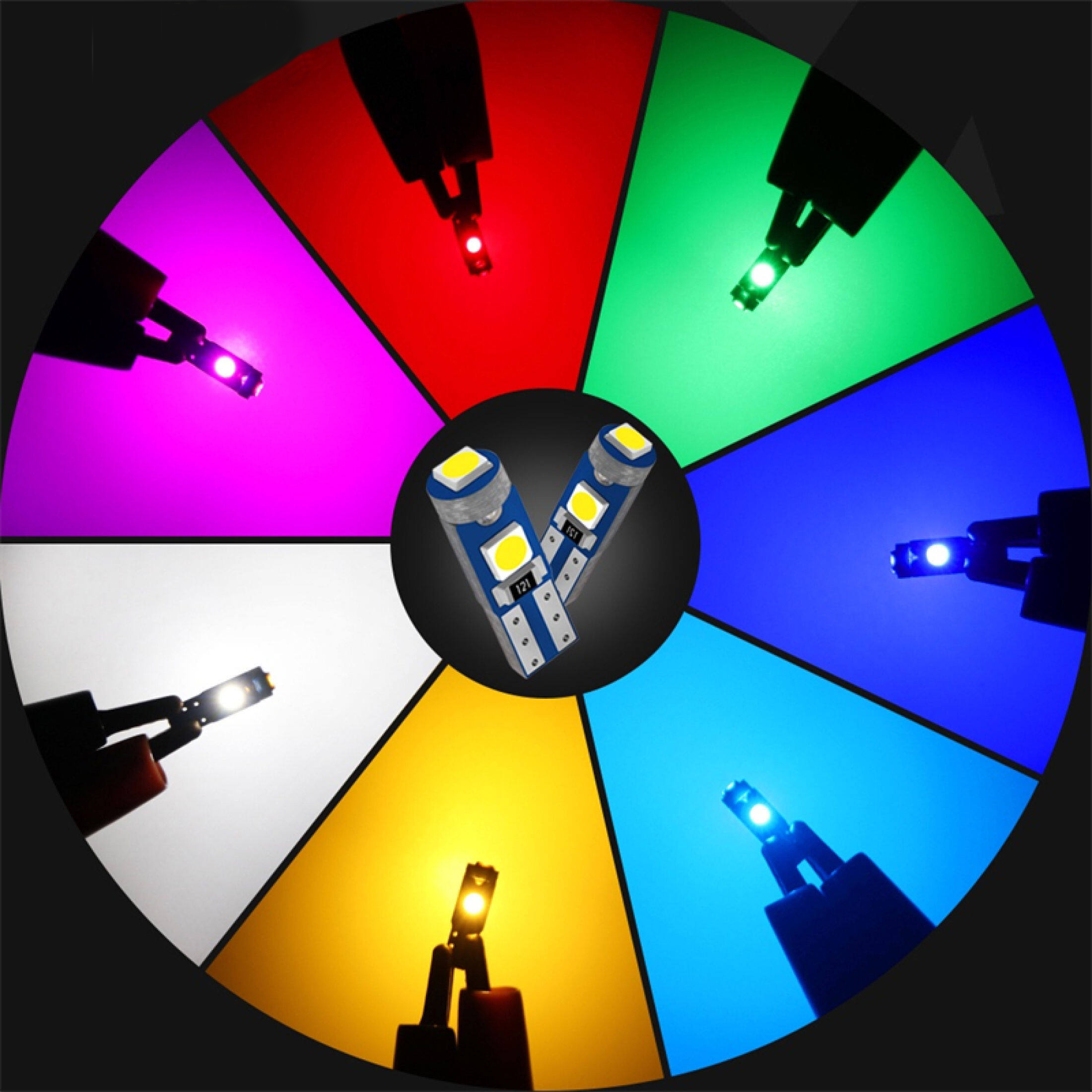 HEXMA 1Pcs T5 3SMD 3W 12V รถเมตรหลอดไฟภายในรถแดชบอร์ดอัตโนมัติด้านข้างรถหลังคาโคมไฟ3030ไฟ LED ...