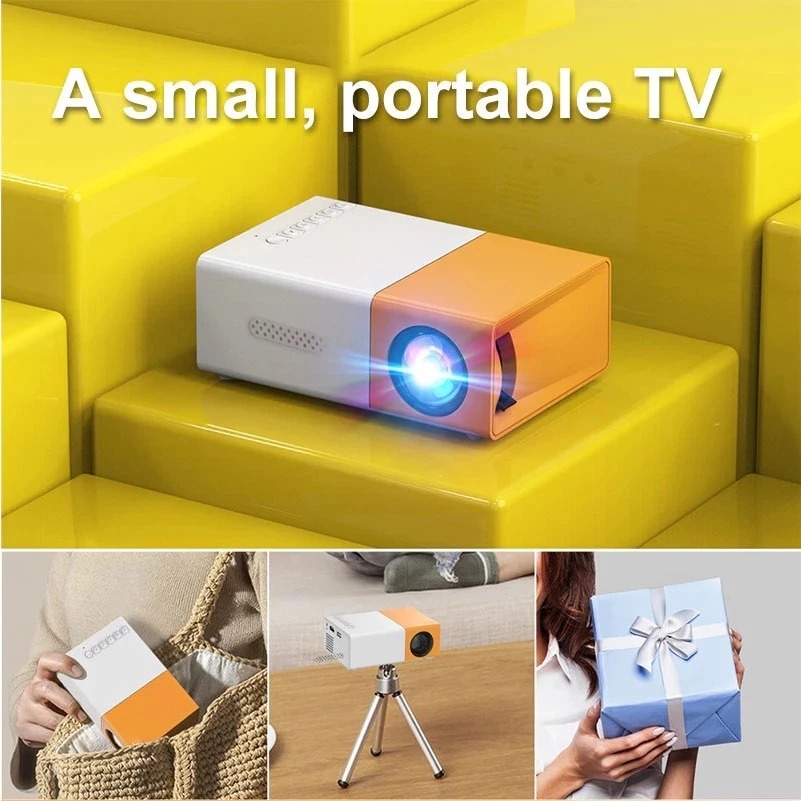 Monoz Mini Projector Y300 มินิโปรเจคเตอร์แบบชาร์จไฟได้ Y300 โปรเจคเตอร์ ...