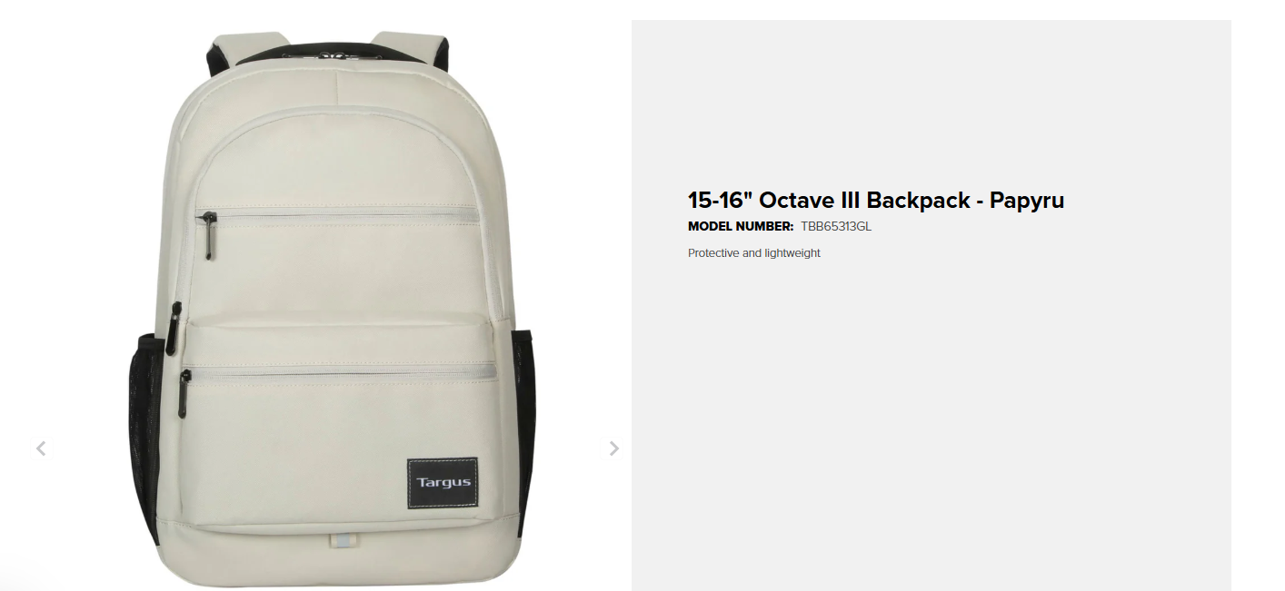 Targus TBB653GL,TBB65302GL,TBB65313GL 15.6" Octave III Backpack กระเป๋า ...