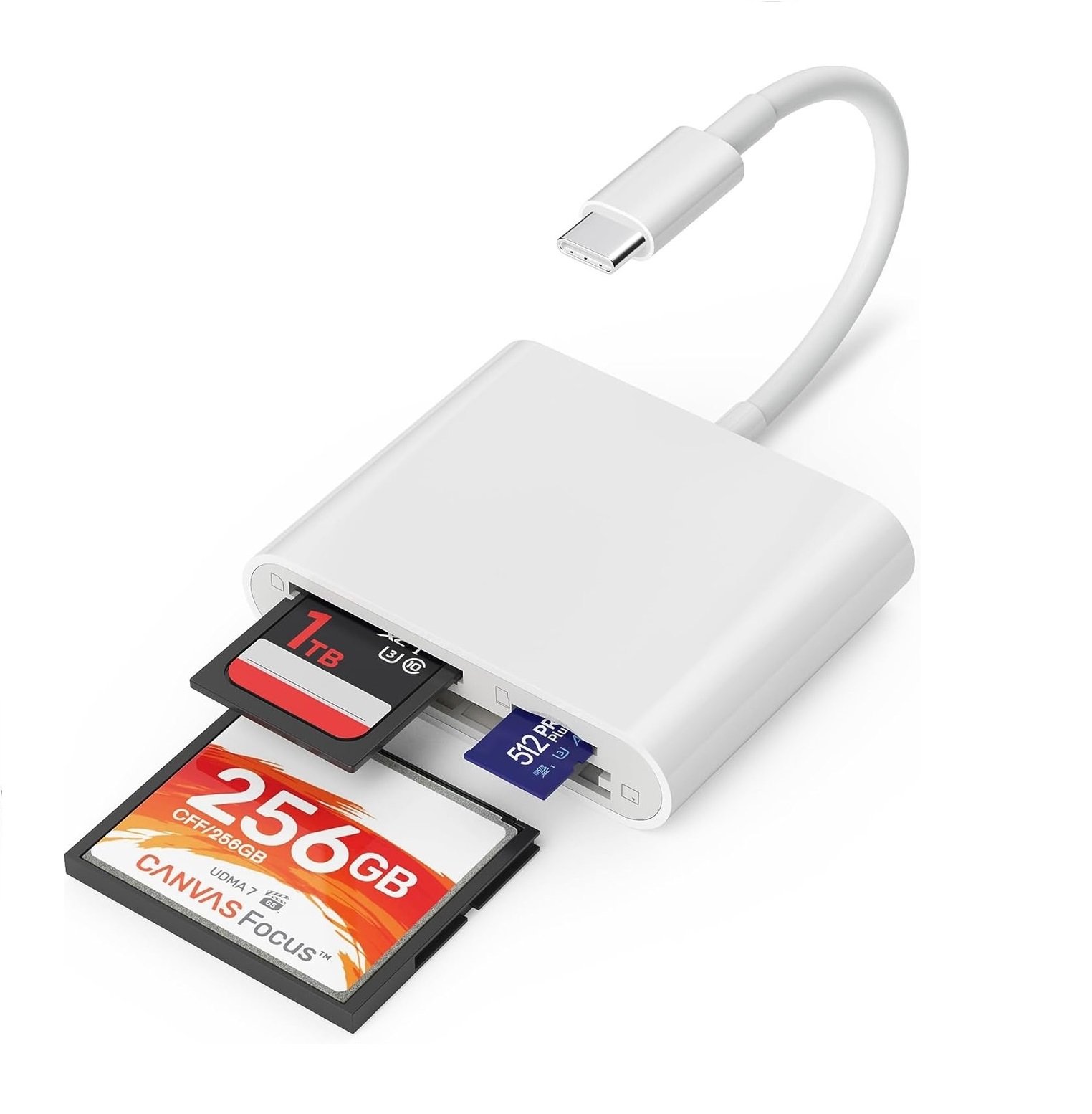 3 in 1 Type-C OTG Card Reader Adapter Type-C to CF Card / TF Card / SD ...