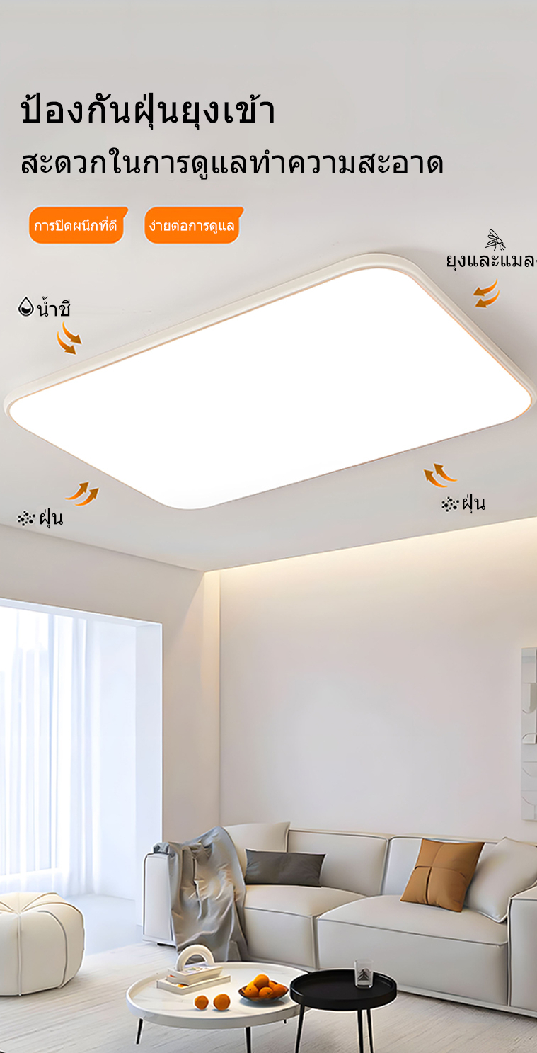 GEJIESE โคมไฟเพดาน Led 30/40/50ซม.ไฟ 3 สี สามารถปรับความสว่างได้ ไฟห้องนอน ด้วยการควบคุมระยะไกล ...