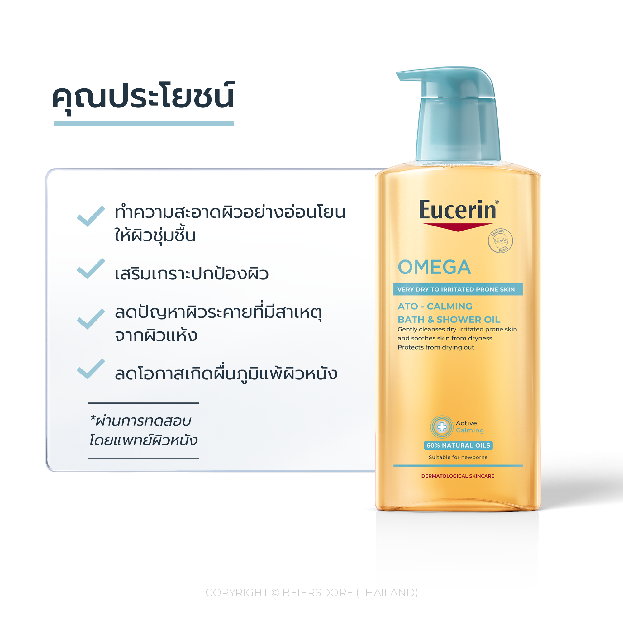 Eucerin OMEGA ATO-CALMING BATH & SHOWER OIL 400 ML ยูเซอริน โอเมก้า บาธ ...