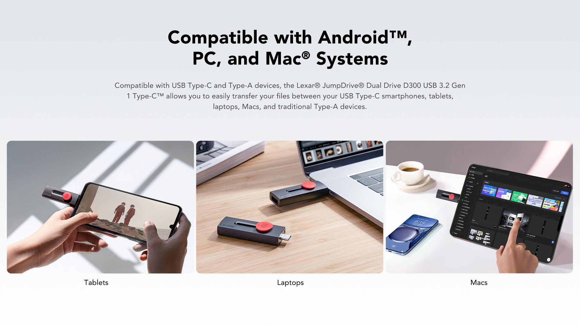 Lexar JumpDrive Dual Drive D300 256GB USB 3.2 Gen 1 Type-C (แฟลชไดรฟ์ทู ...