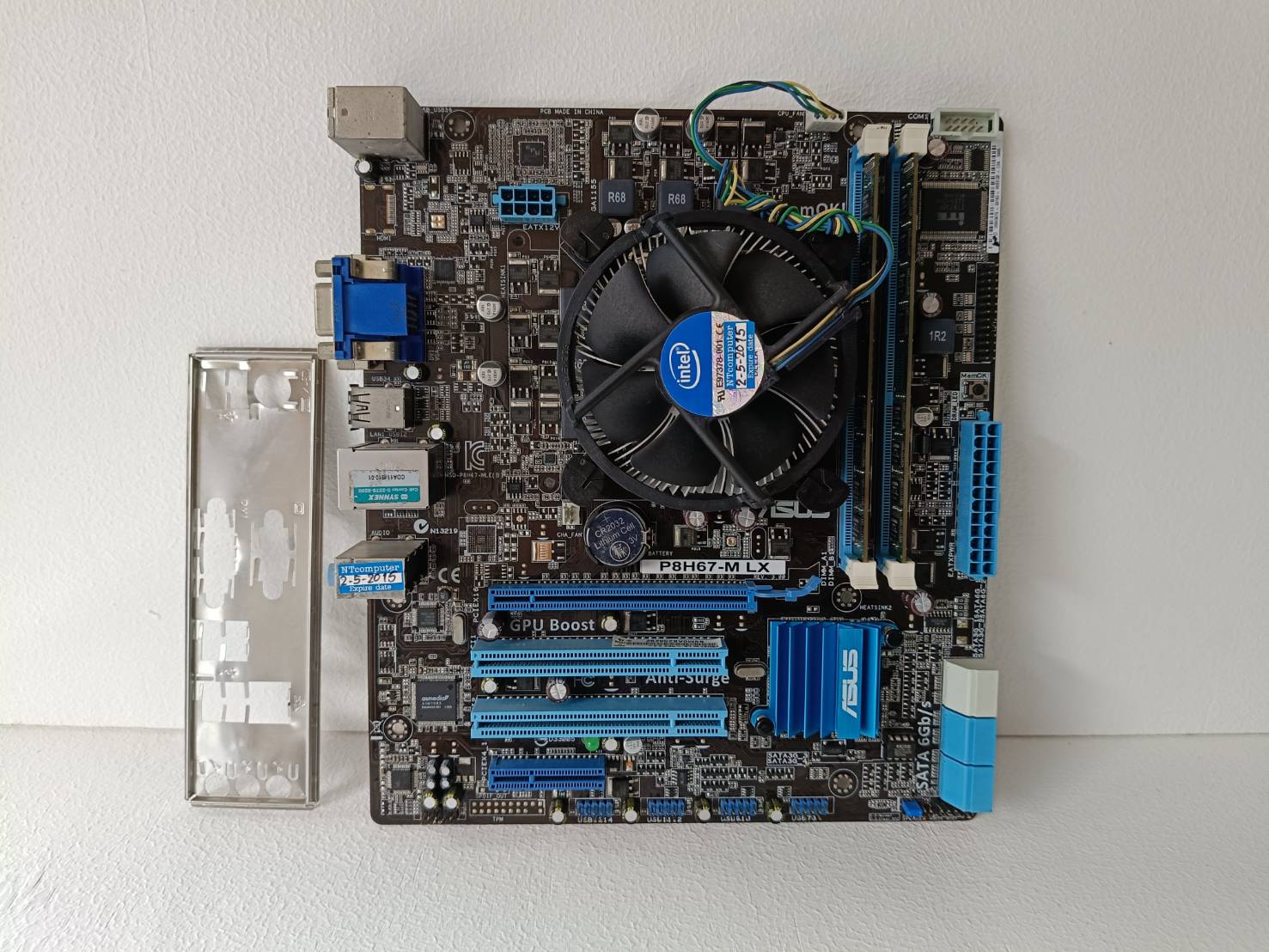 เมนบอร์ด ASUS P8H67-M LX Socket 1155 CPU i5-2400 RAM 8GB DDR3 พร้อมฝา ...