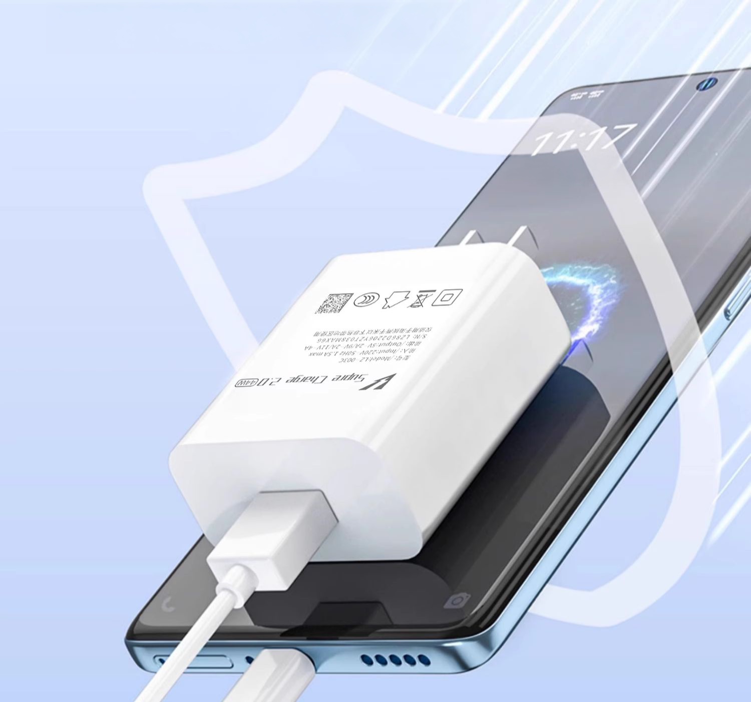 ชุดชาร์จเร็ว 44W Flash Charge Type-C[สายชาร์จ vivo+หัวชาร์จ]For Vivo ...