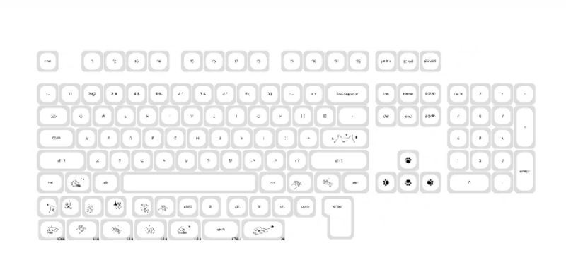 🇹🇭 ฟรีสติ๊กเกอร์ไทย Minimalist MOA Keycaps โคตรน่ารัก 124 ปุ่ม คีย์แคป ...