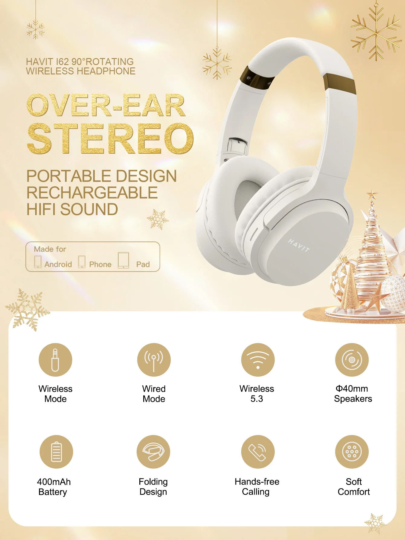 Havit Headphone Bluetooth Model I62 หูฟัง fullsize | Shopee Thailand