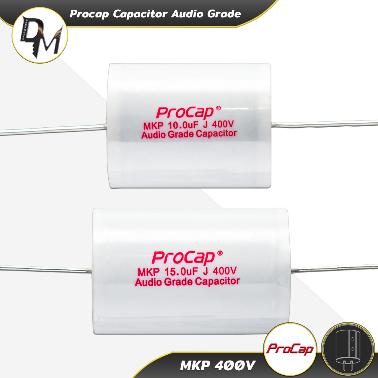 PROCAP คาปาซิเตอร์ 400V MKP 10-22 uF ซีคล่อม ลำโพง C. เสียงแหลม เครื่องเสียง Audio Grade ...