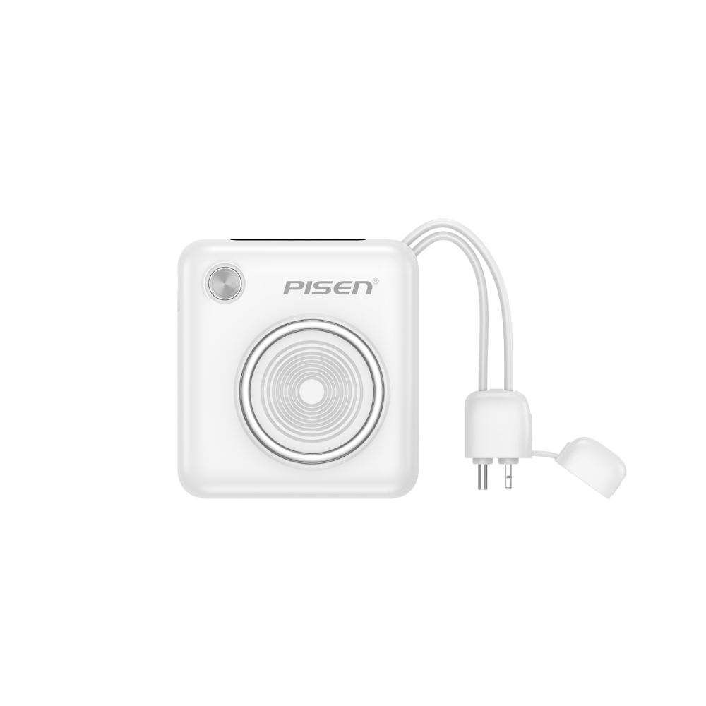 PISEN แบตสำรอง PD 22.5W ขนาดเล็กมาก สายชาร์จหูหิ้ว 2 เส้น C+L 10000mAh ...