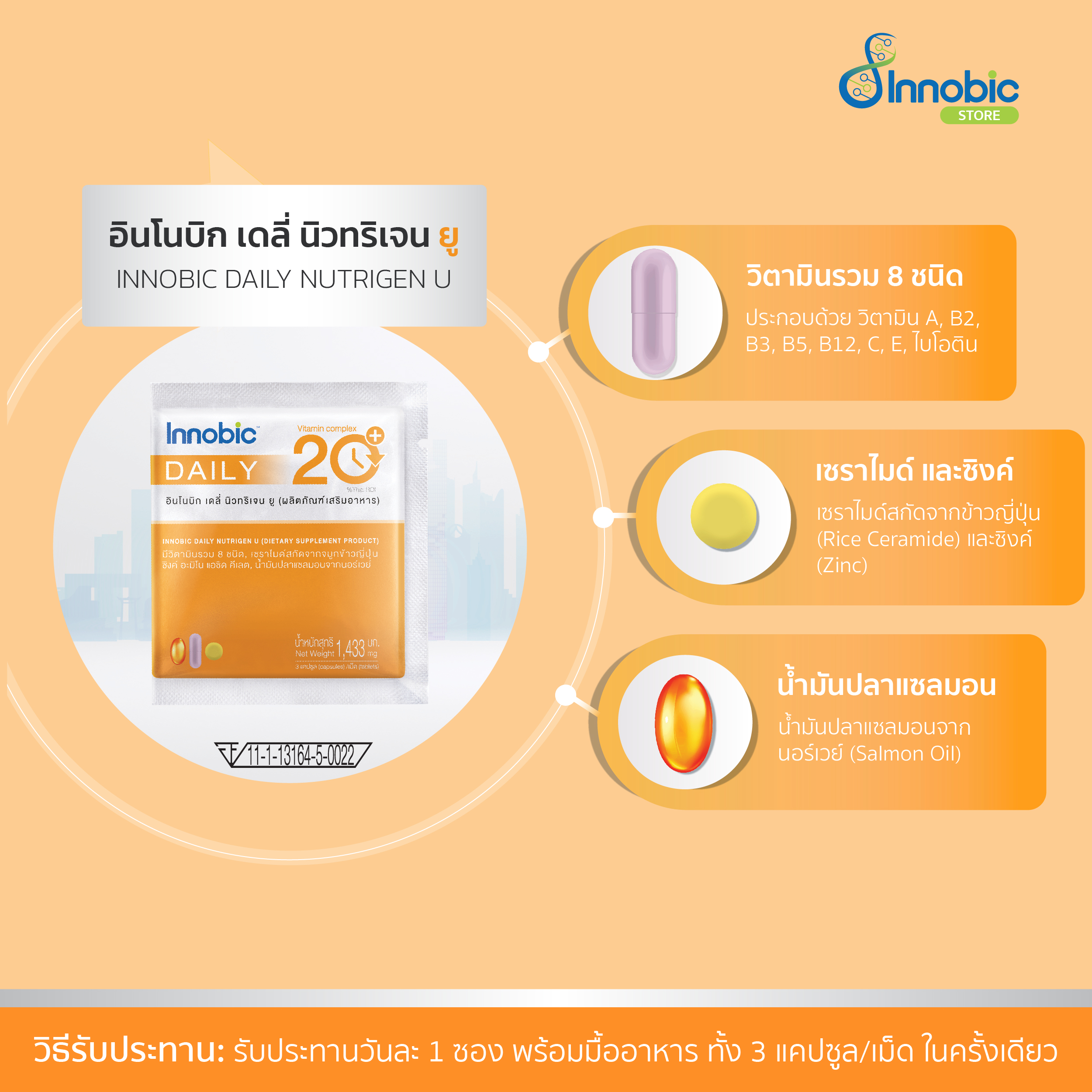 Innobic Daily Nutrigen U อินโนบิก เดลี่ นิวทริเจน ยู (ผลิตภัณฑ์เสริม ...