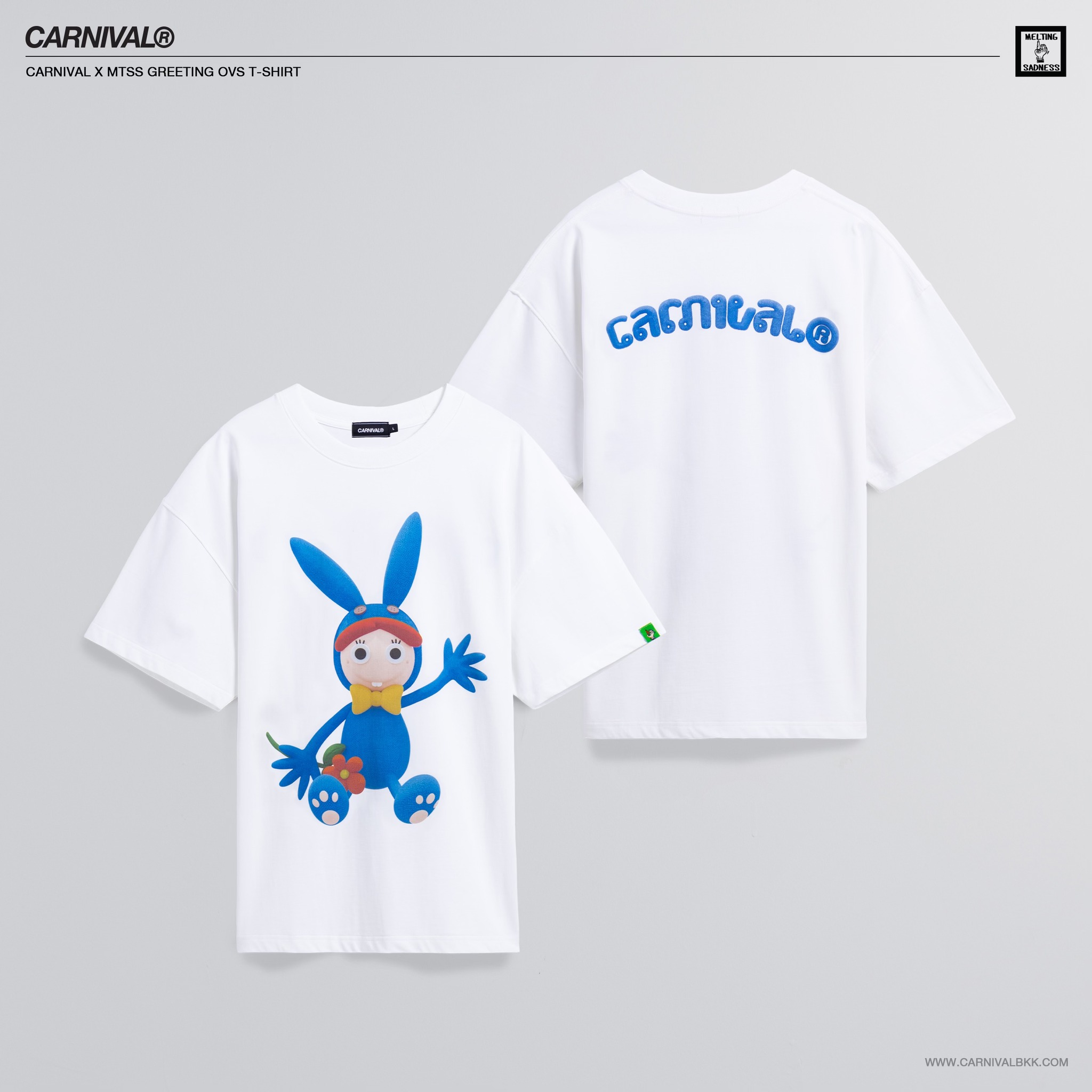 CARNIVAL CNVXMTSST002WH MTSS GREETING OVS T-SHIRT WHITE | Shopee Thailand