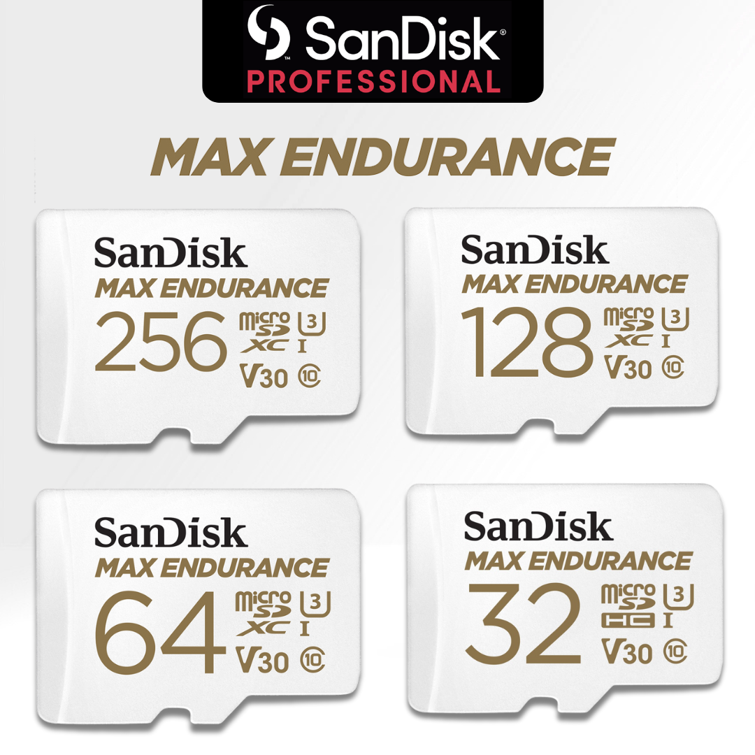 SanDisk MicroSD Card MAX ENDURANCE (SDSQQVR) 32GB 64GB 128GB 256GB ...