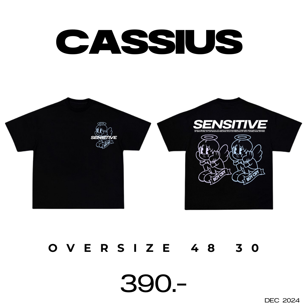 CASSIUS PREMIUM COTTON 100% OVERSIZE สกรีนลาย พรีเมี่ยม SENSITIVE BOY ...