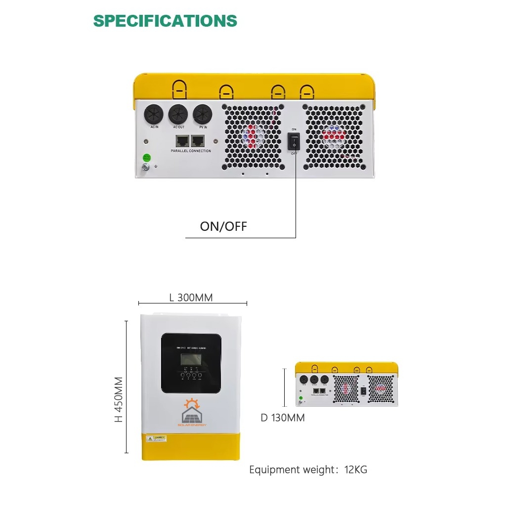 INVERTER HYBRID ON-OFF GRID GM6200-48L 6.2KW ประกันศูนย์ไทย 2 ปี ...