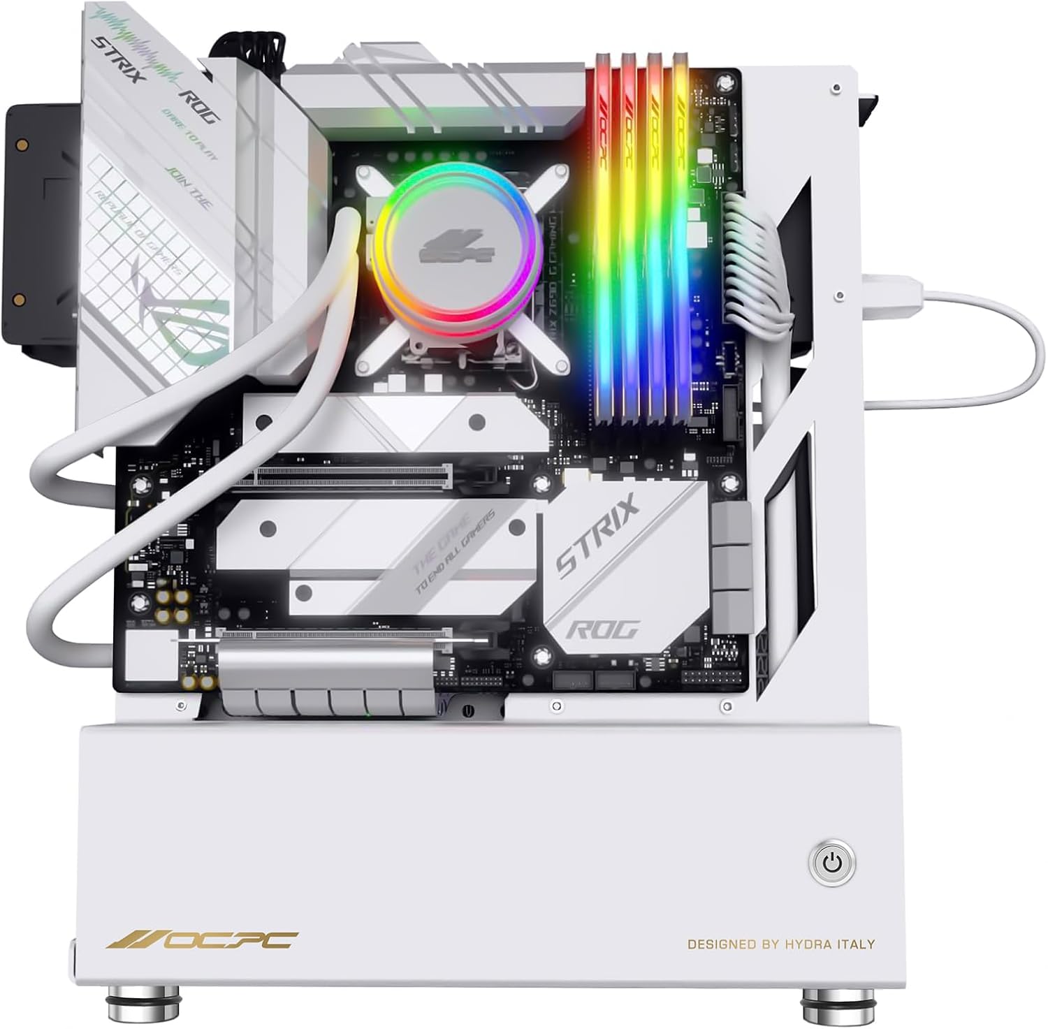 เคส เปิด เปลือย Hydra OCPC MICRO White เคสคอมพิวเตอร์ Matx แบบ FreeStyle ฟรีสาย OCPC PCI-E 3.0 ...