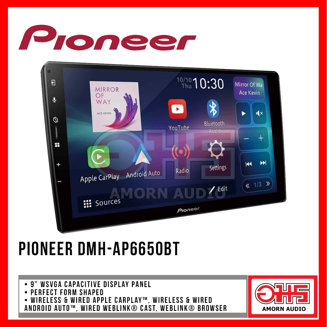 PIONEER DMH-AP6650BT | Pioneer’s 9” WSVGA Large Screen: Perfectly ...