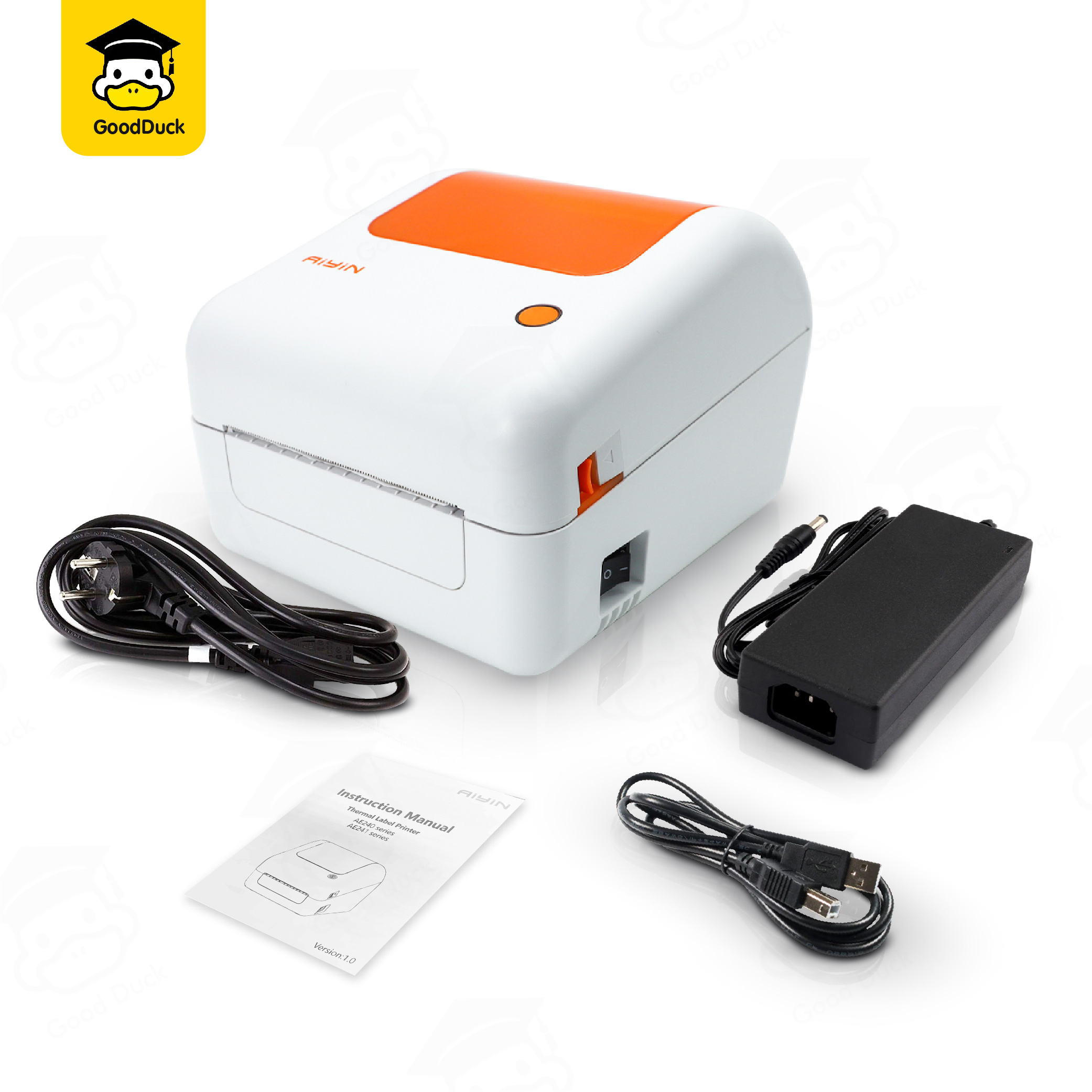 เครื่องพิมพ์ฉลาก เครื่องพิมพ์ความร้อน AE241 Thermal Label Printer พิมพ์ใบปะหน้าพัสดุ ไม่ต้องใช้ ...