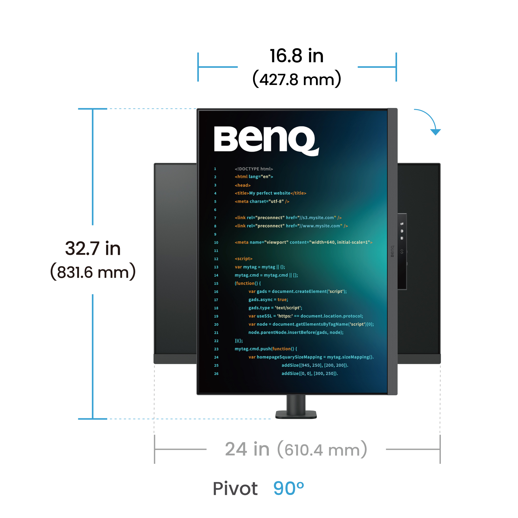 BenQ RD280UA IPS 28.2นิ้ว 4K+ Flexible Arm Programming Monitor ...