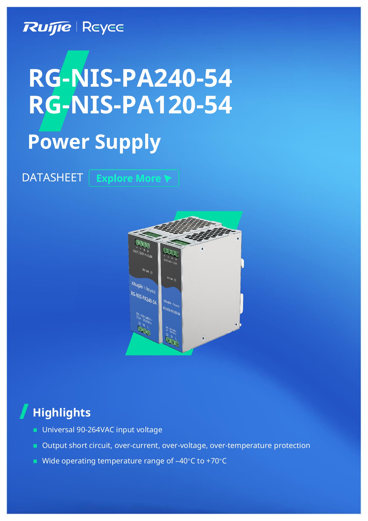 RG-NIS-PA240-54 AC/DC 240/120W DIN-RailPower Supply | Shopee Thailand
