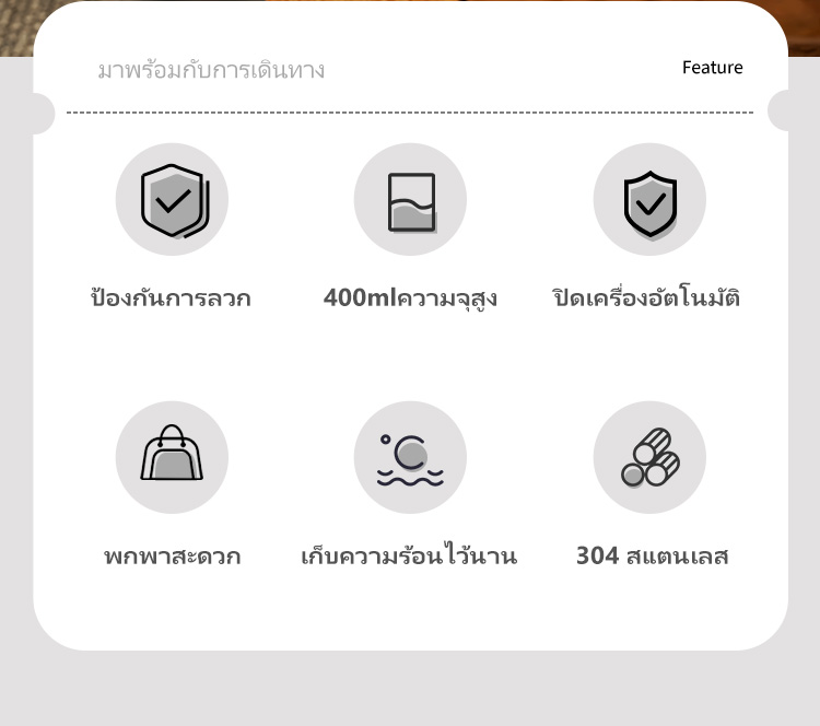 kawuถ้วยน้ำไฟฟ้า แบบพกพา เดินทา งถ้วยน้ำเดือดอัจฉริยะ 400ml ความร้อนอย่างรวดเร็ว 304สแตนเลสเกรด ...