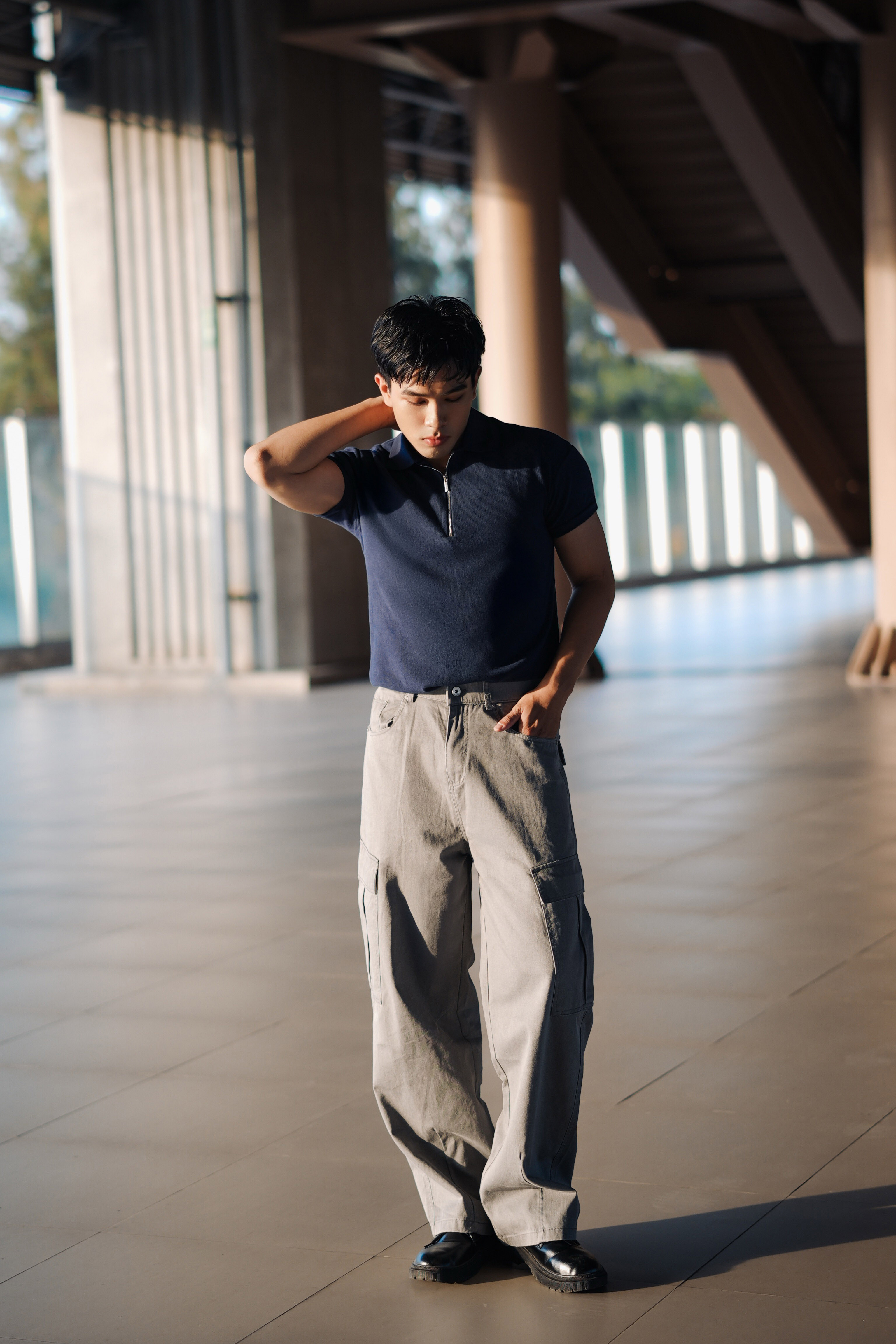 DANDY COSMO | เสื้อ Muscle-Fit Zipper โปโล คอปกซิป เนื้อผ้าร่อง ขนนุ่ม ...