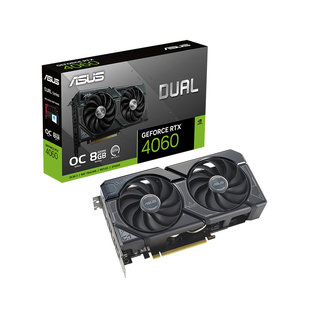 VGA (การ์ดแสดงผล) ASUS DUAL GEFORCE RTX 4060 V2 OC EDITION 8GB GDDR6 (DUAL-RTX4060-O8G-V2 ...
