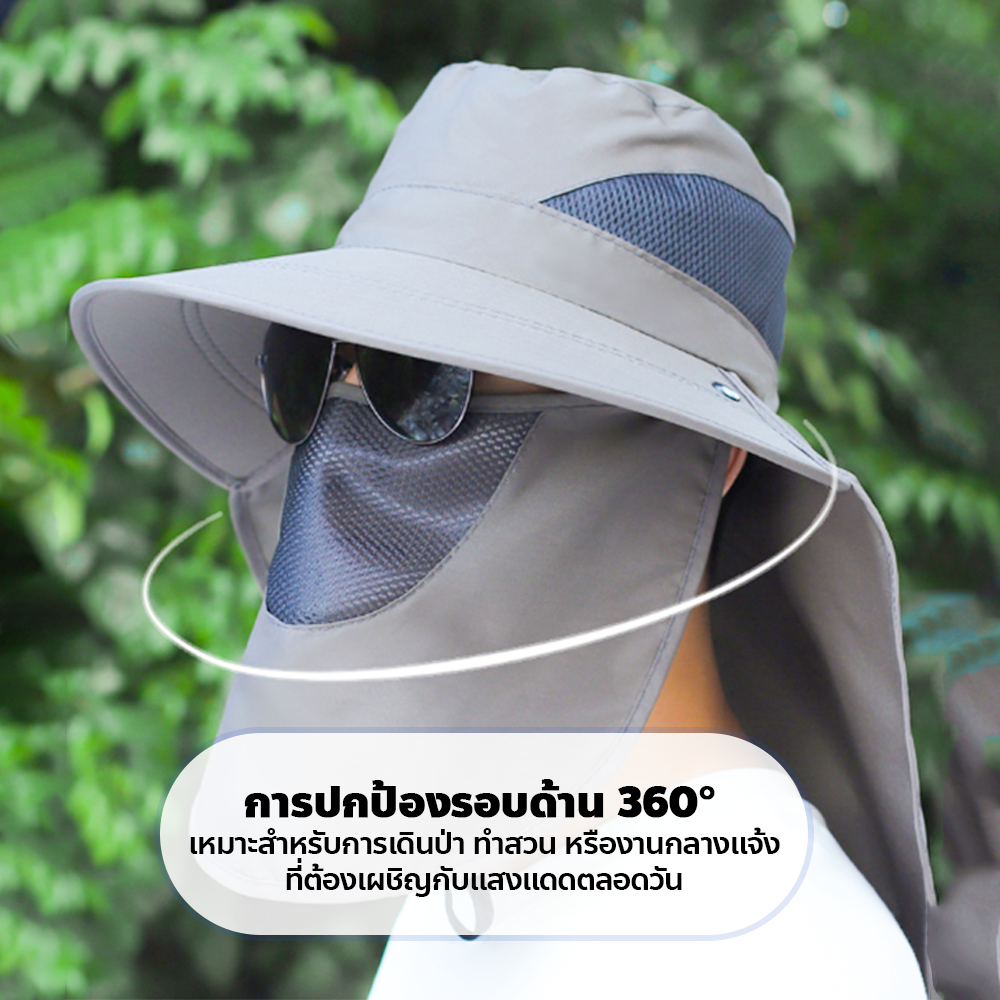 ERORO หมวกปีกคลุมคอคลุมหน้า ป้องกันรังสียูวี ระบายอากาศได้ดี | Shopee ...