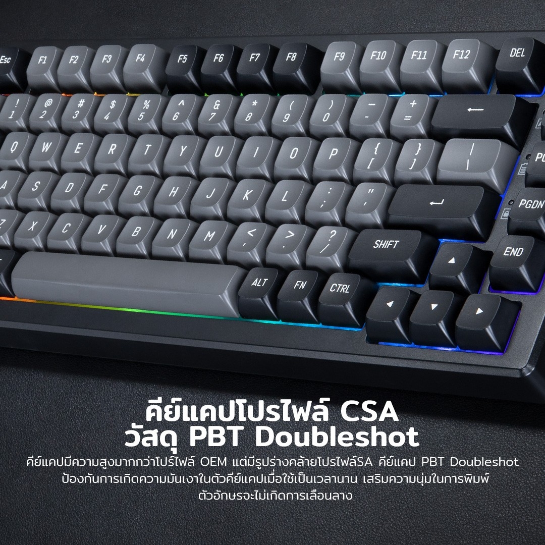 [รับประกัน 1 ปี] Saru Space คีย์บอร์ดเกมมิ่ง Kx 75 Full Custom Gasket