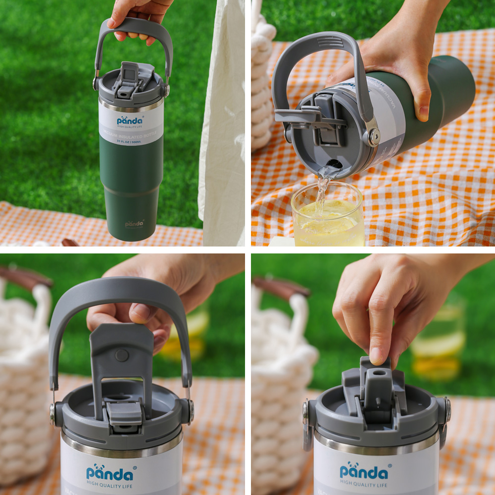 SRแก้วเก็บความเย็น304 ฝา2หัว Panda 900ML 30oz รุ่นมีหูหิ้วมี แก้วเก็บอุณหภูมิร้อน-เย็น | Shopee ...
