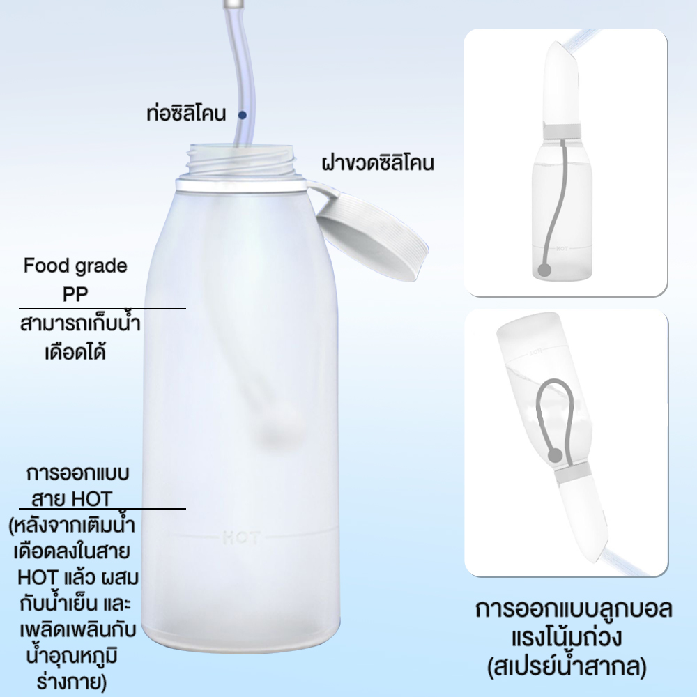 Yooha ที่ฉีดก้นพกพา ที่ฉีดชำระแบบพกพา 400ml ปล่อยน้ำอย่างรวดเร็ว ช่วยทำความสะอาด เหมาะสำหรับทุก ...
