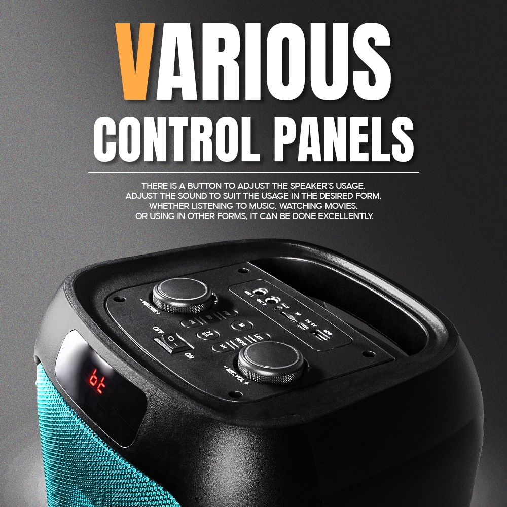 ลำโพงบลูทูธ SAAG รุ่น BEAT speakerปาร์ตี้ไร้สาย พร้อมไมค์ มีไฟ LED ลำโพงเสียงดี ลำโพงคาราโอเกะ ...