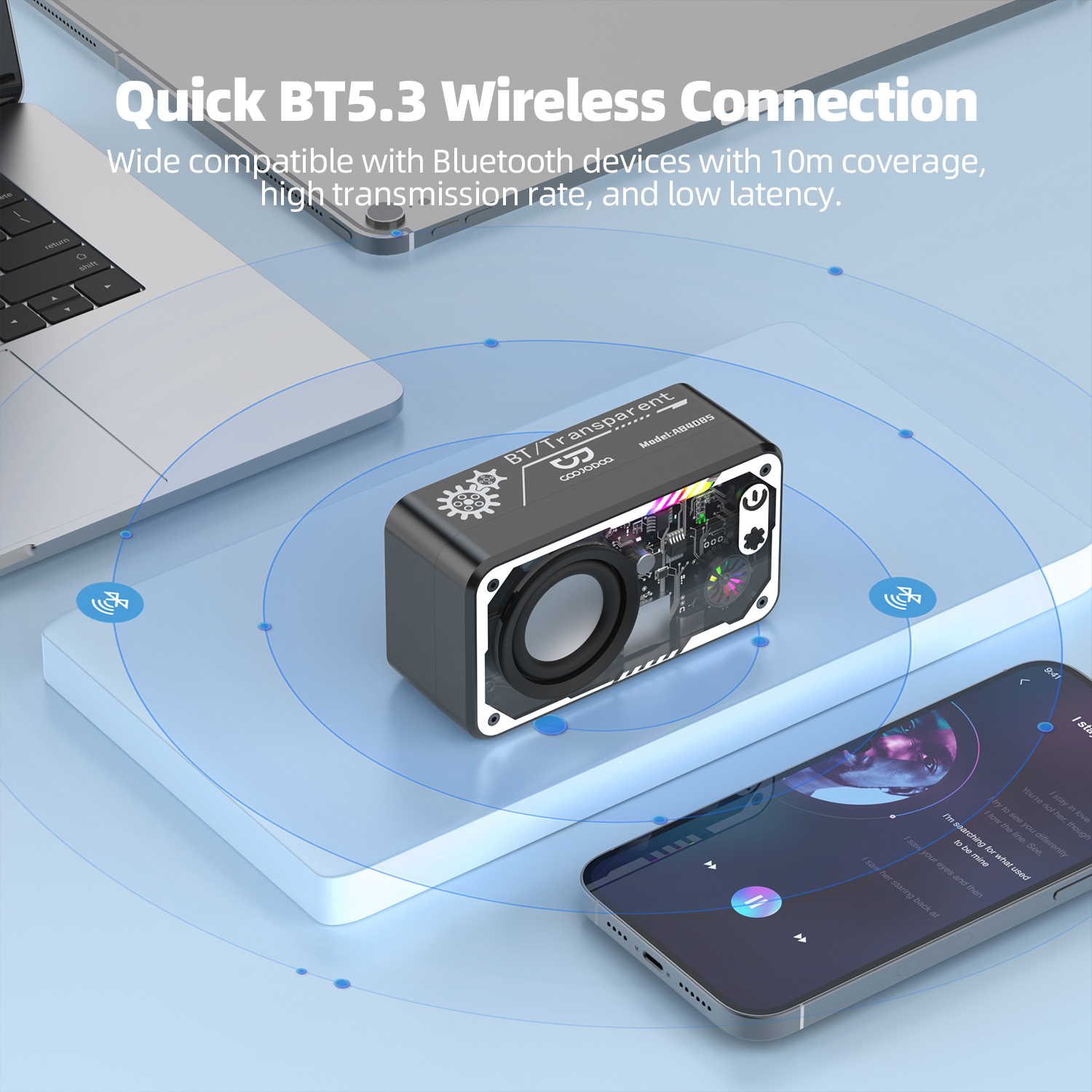 GOOJODOQ Mech Speaker High Soundround and Transparent 500mAh Large ...