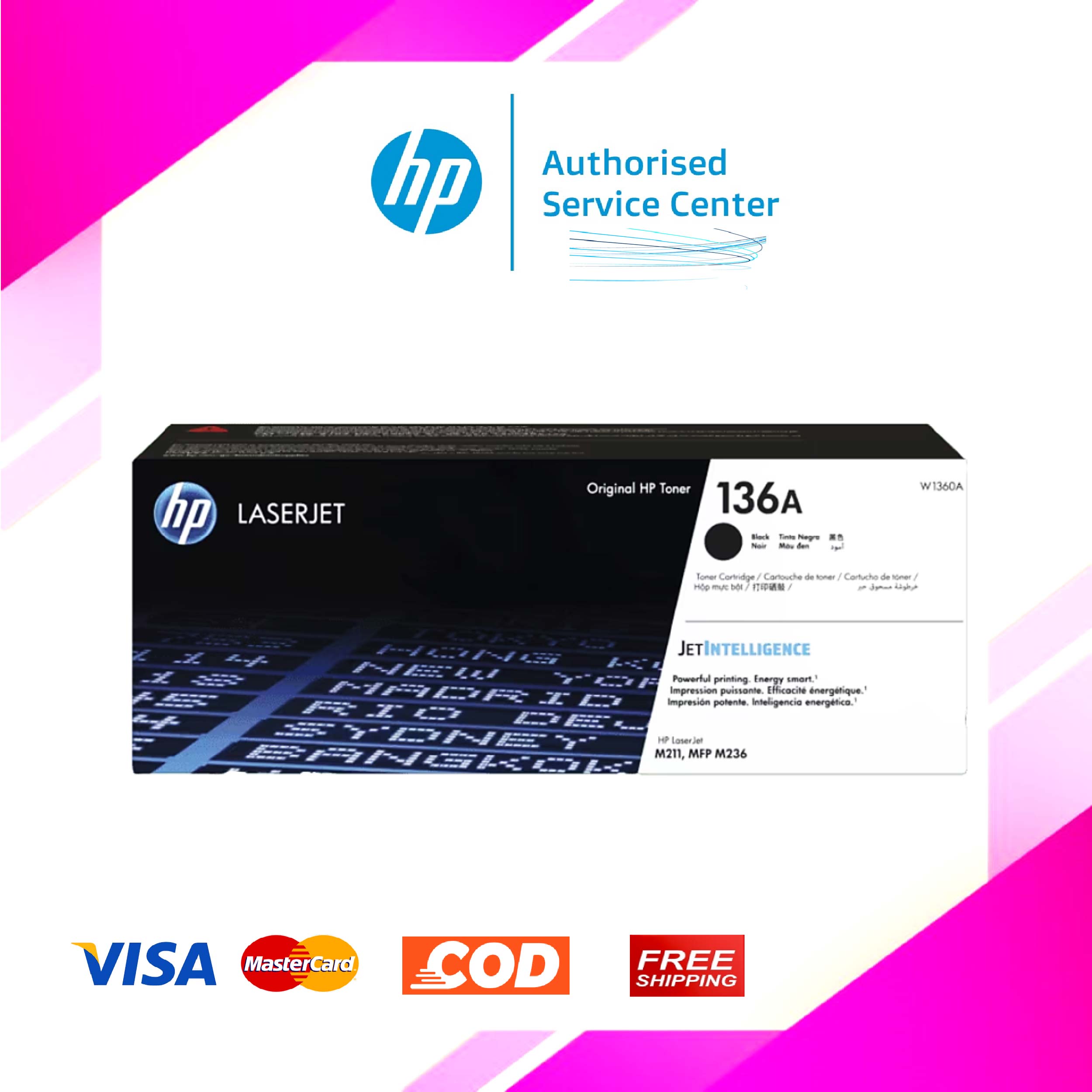 หมึกโทนเนอร์ HP 136A (W1360A)ใช้ได้กับเครื่อง HP LaserJet M211d /M211dw ...