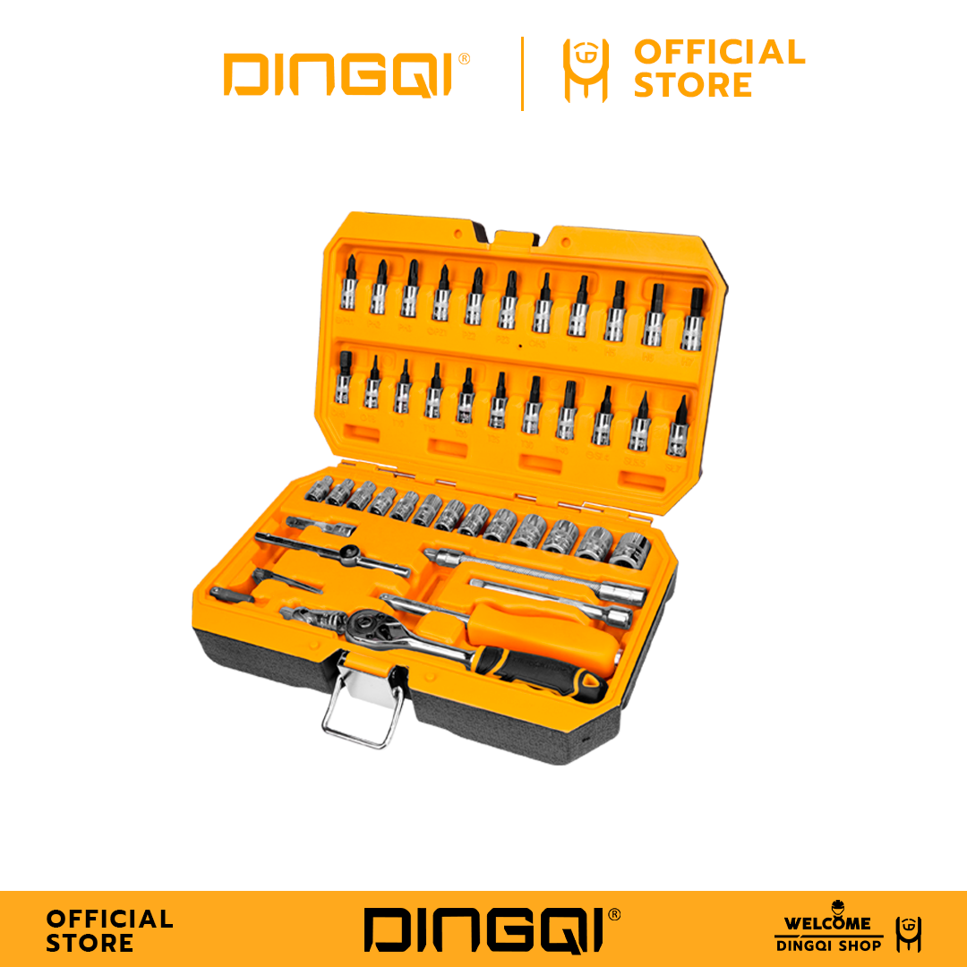 DINGQI ชุดบล้อค 46 ชิ้น 1/4" (2 หุน) รุ่น 14050 | Shopee Thailand