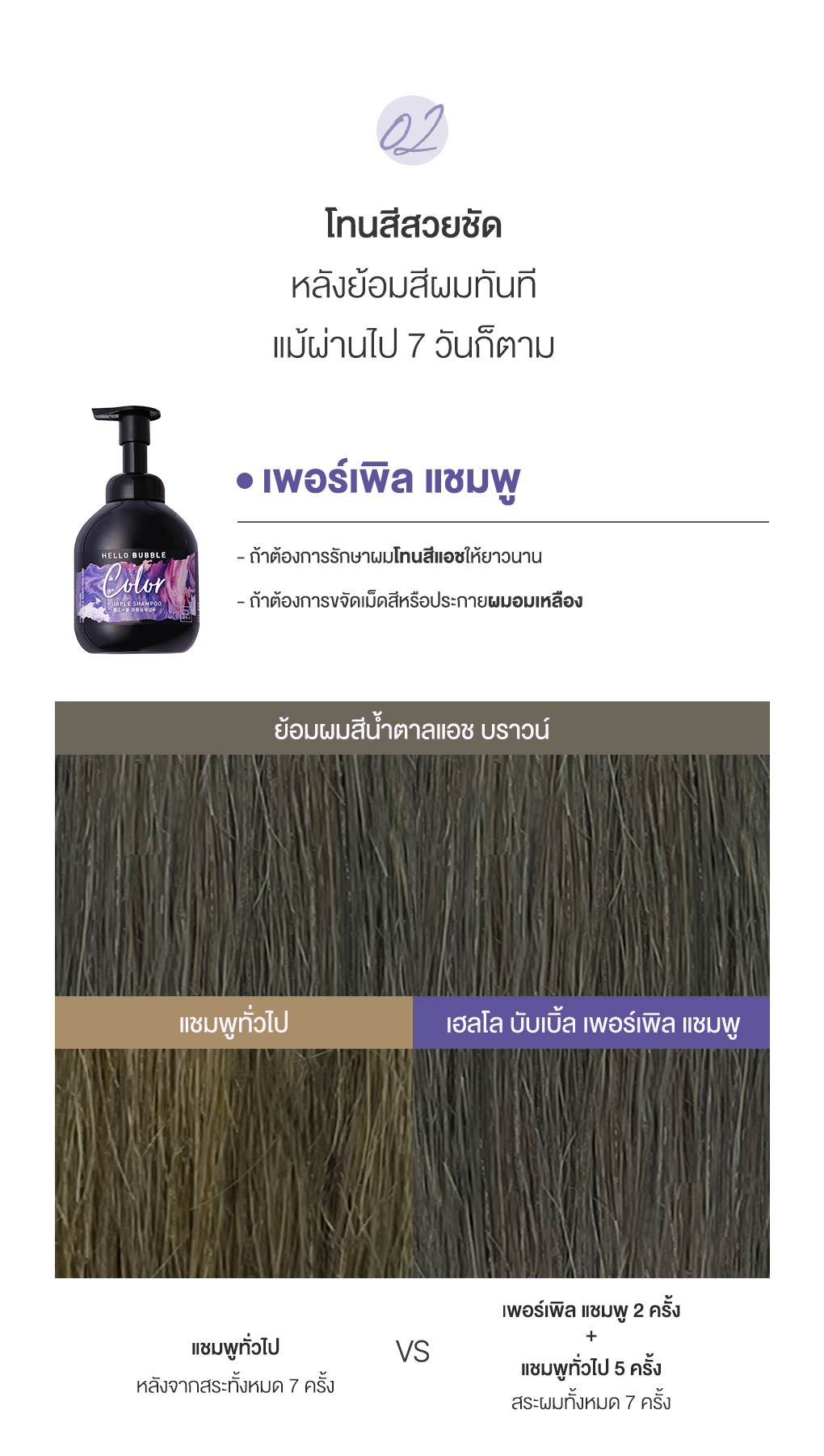 [แชมพูสำหรับผมทำสี] mise en scene Hello Bubble Color Purple Shampoo 400 ...