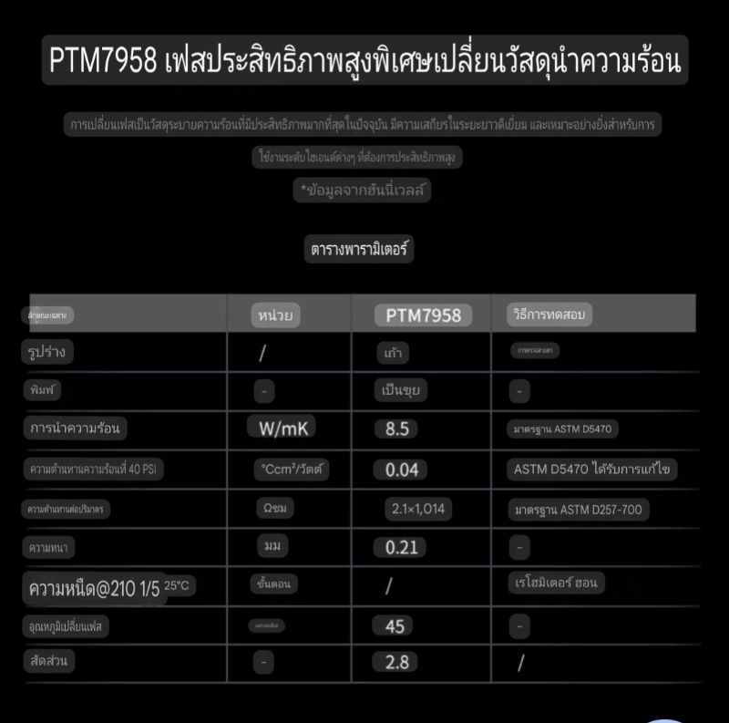 PTM 7958 แผ่นซิลิโคน นำความร้อนประสิทธิภาพสูง | Shopee Thailand